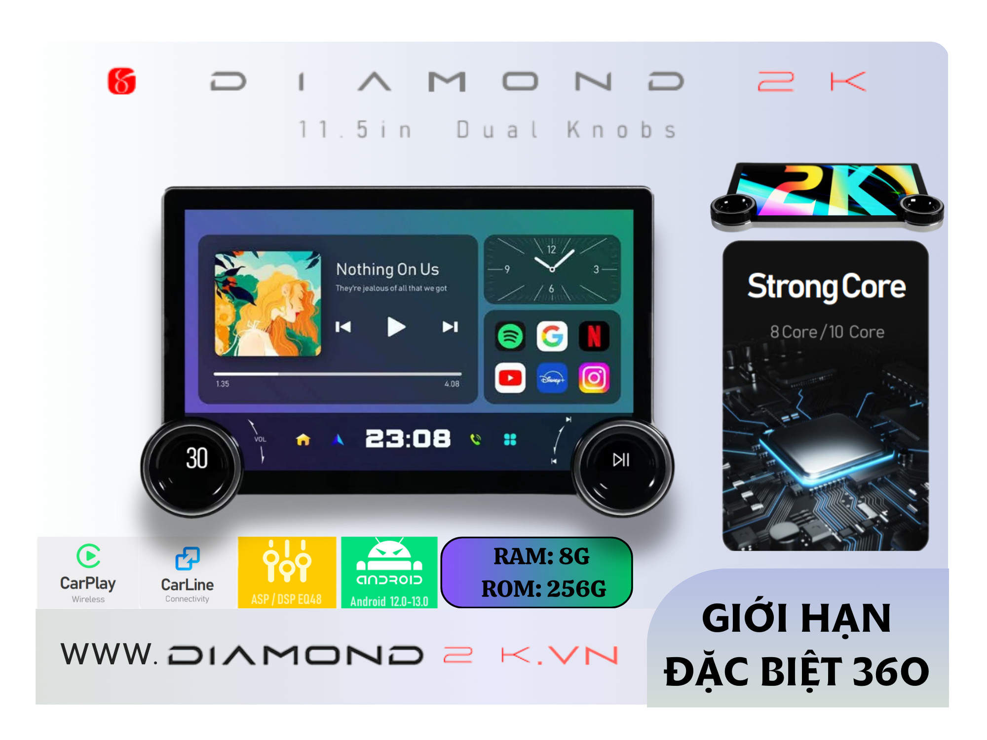 Màn Hình Android Diamond 2K Bản giới hạn đặc biệt 360 giá tốt