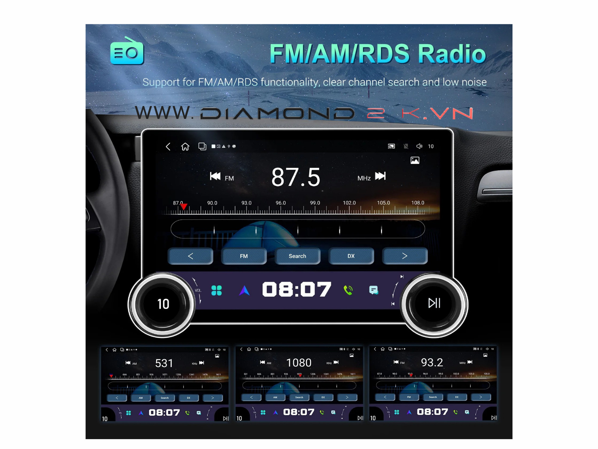 Màn hình Android Diamond 2K Base chính hãng, bảo hành 2 năm